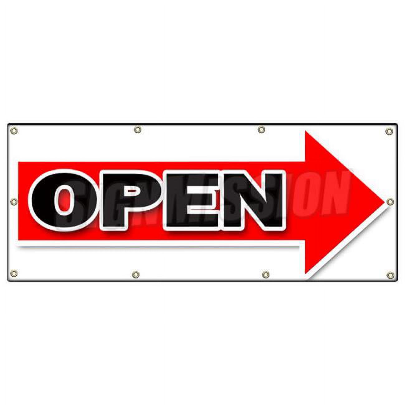 36 x 96 in. Giant Right Open Arrow Banner Sign - Turn Here Sale Follow ...