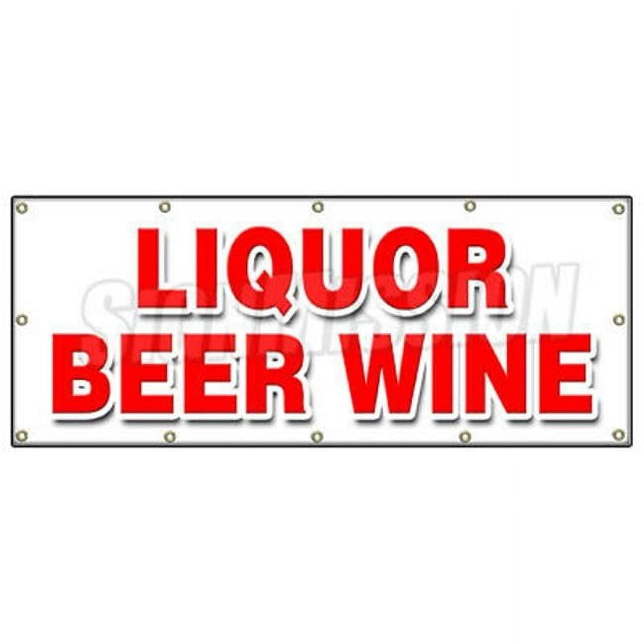 36 x 96 in. Liquor Beer Wine Banner Sign - Cold Ice Discount Shelf ...