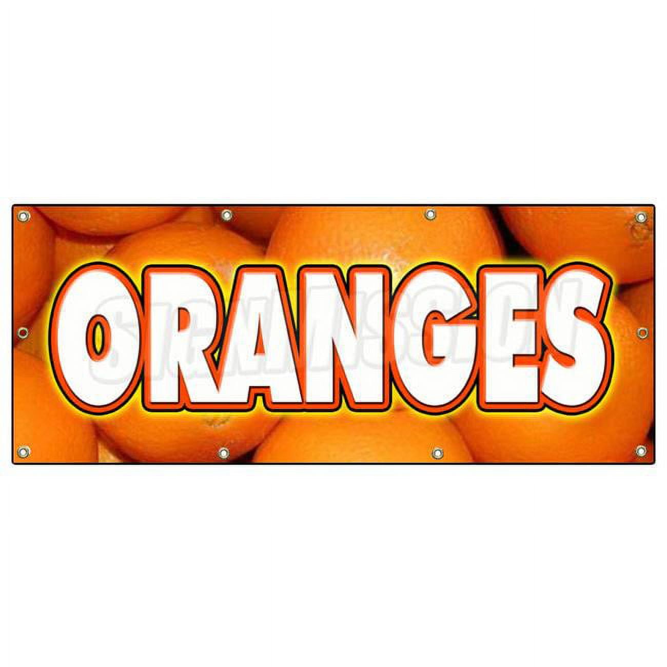 36 x 96 in. Oranges Banner Sign - Citrus Fruit Juice Florida Produce ...