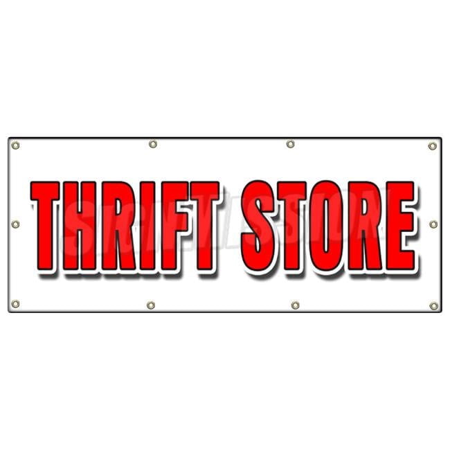 36 x 96 in. Thrift Store Banner Sign - Clothing Furniture Household ...