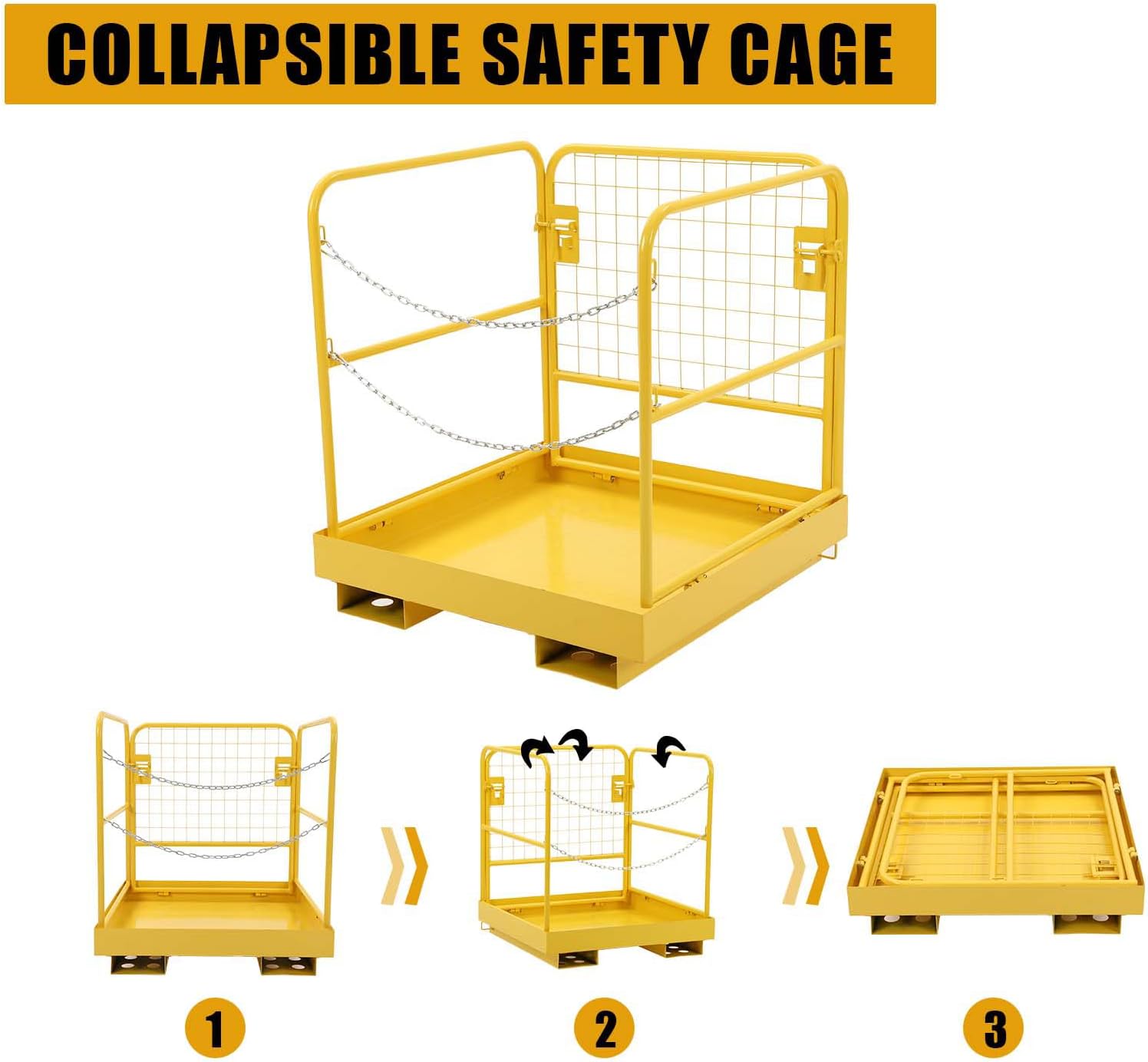 36" x 36" Forklift Safety Cage, 1200 LBS Capacity Forklift Work ...