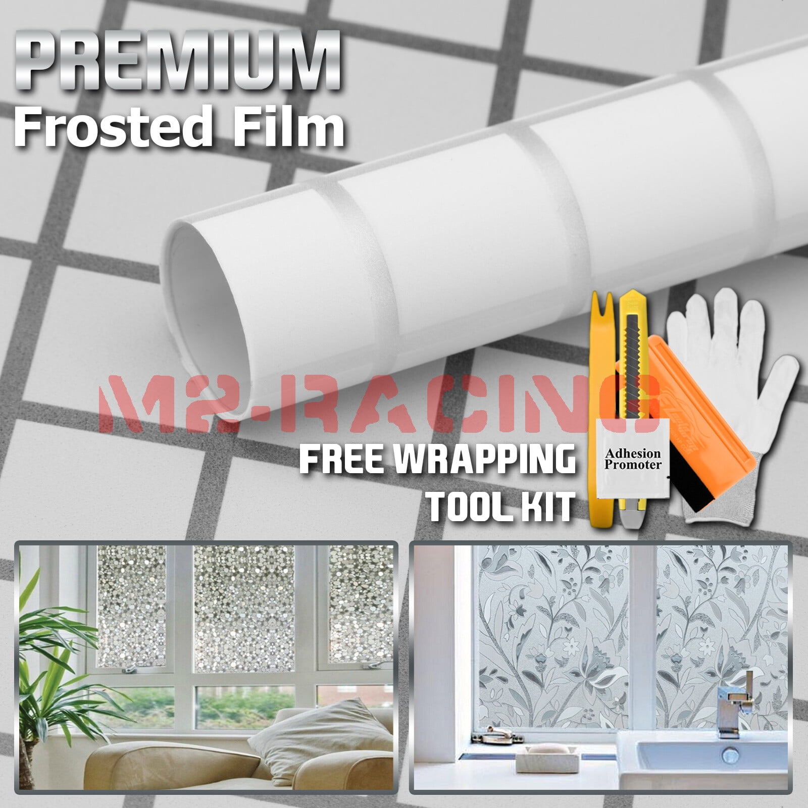 *36"x108" Frosted Film Glass Home Bathroom Window Security Privacy ...