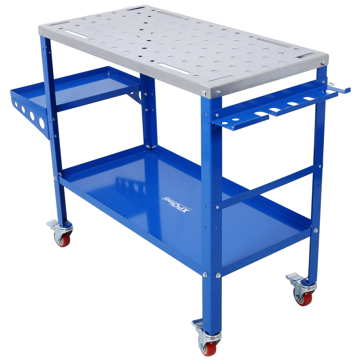 36"x18" Steel Welding Table - 1200LBS Capacity, Lockable Casters, 5/8 ...