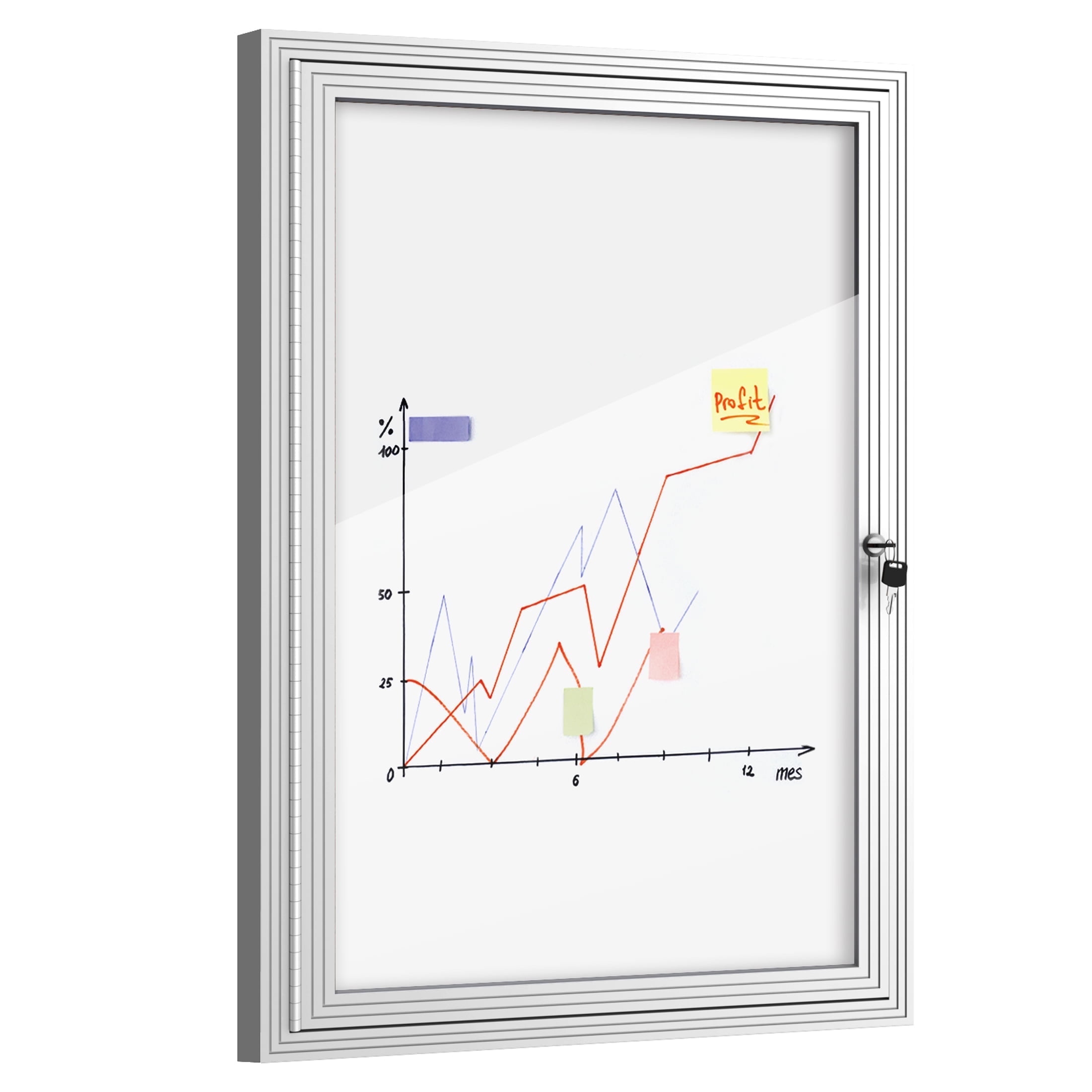 36"x24" Enclosed Bulletin Board, Outdoor Lockable Weather-Resistant ...