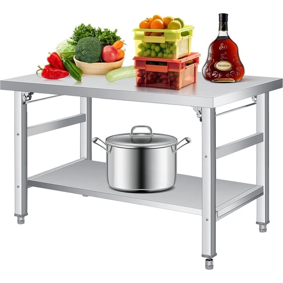 36"x24" Heavy Duty Stainless Steel Prep Table, Foldable Commercial ...