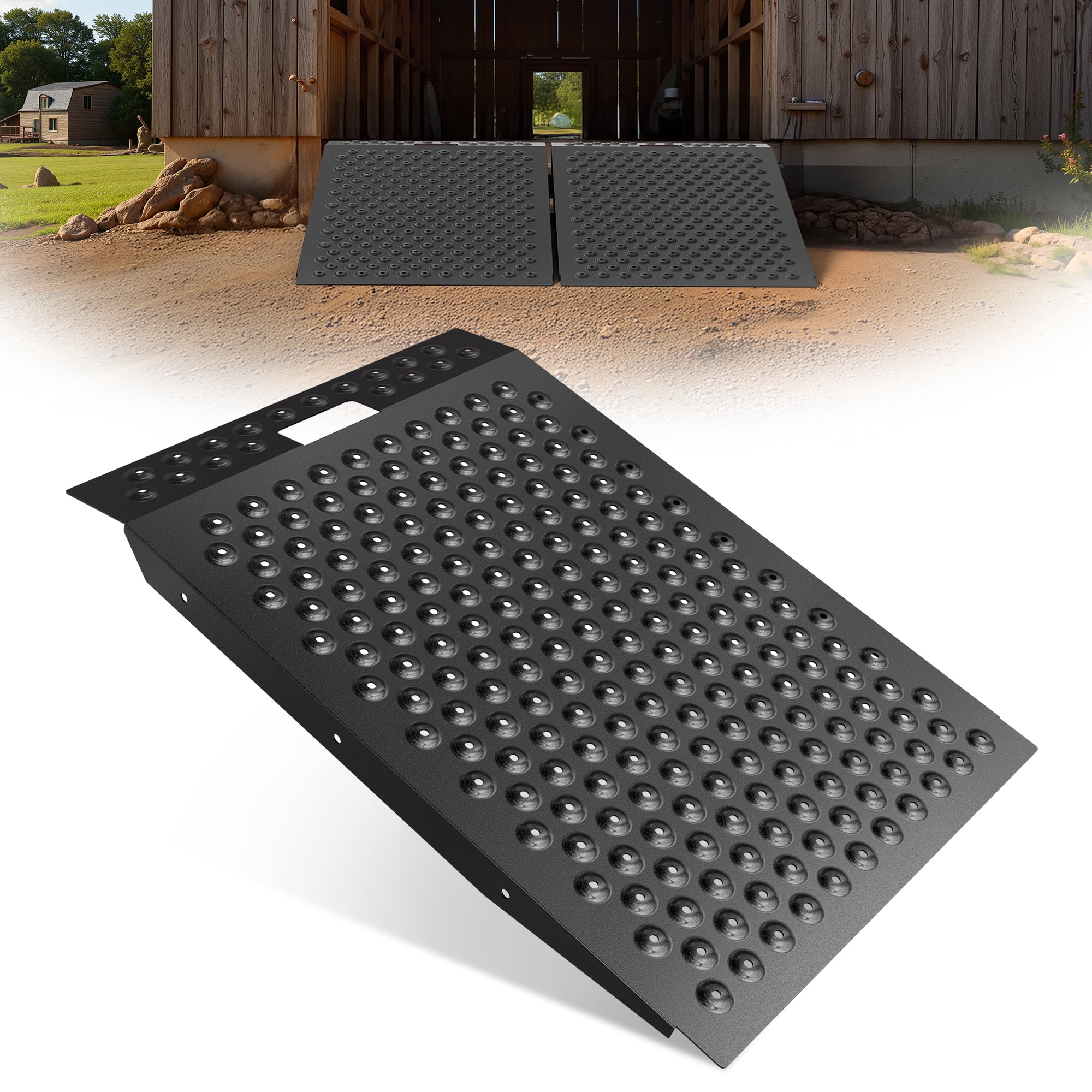36"x24" Shed Ramps for Riding Mower and Lawn Equipment, Anti-Slip Punch ...