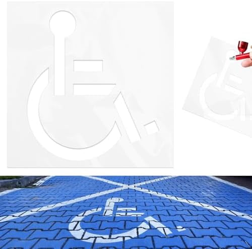36"x32" Handicap Stencil for Parking Lot, Silicone Handicap Parking ...