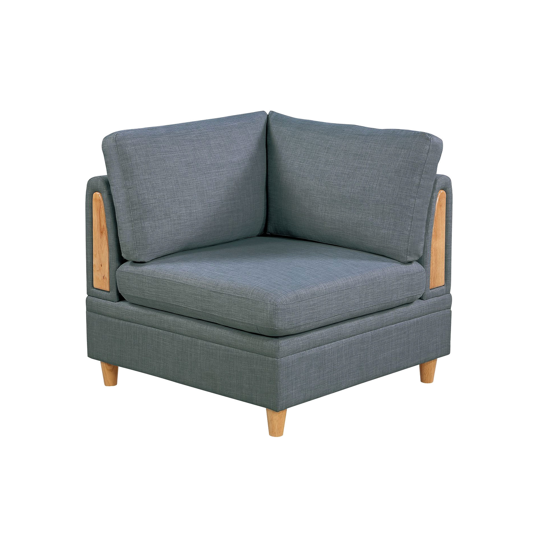 36"x36"x35"H Contemporary Style Corner Sofa Wedge in Steel Color Dorris ...