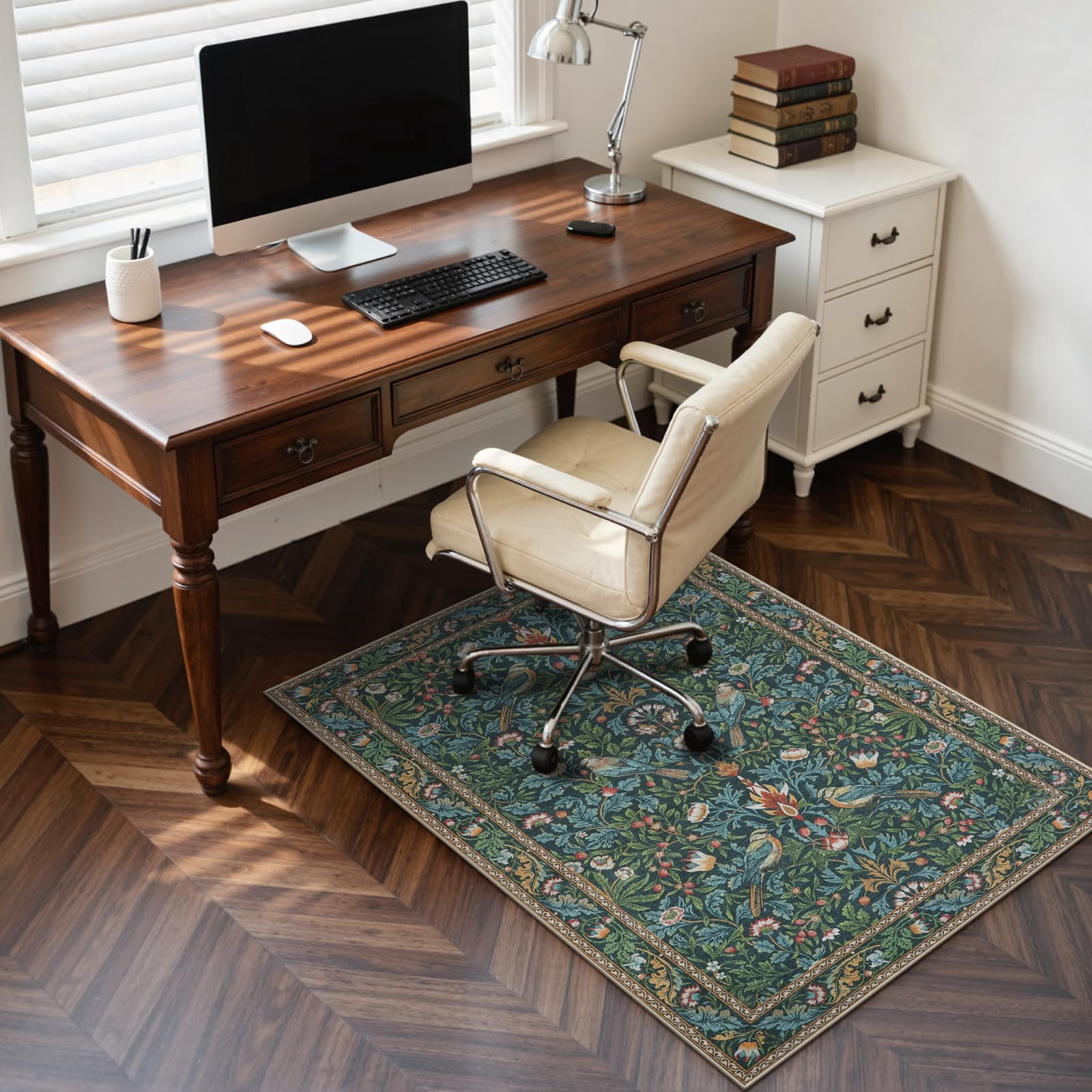 36"x48" Office Chair Mat For Hardwood Floor/tile Floor Vintage Desk Rug ...
