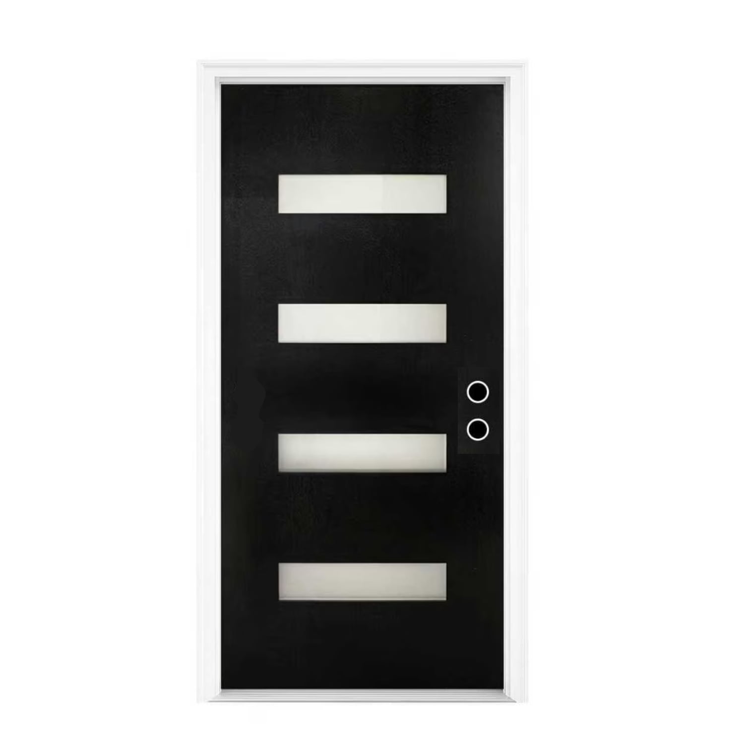 36"x80" Fiberglass Entry Door with Brickmould, 4-Lite Frosted Glass ...