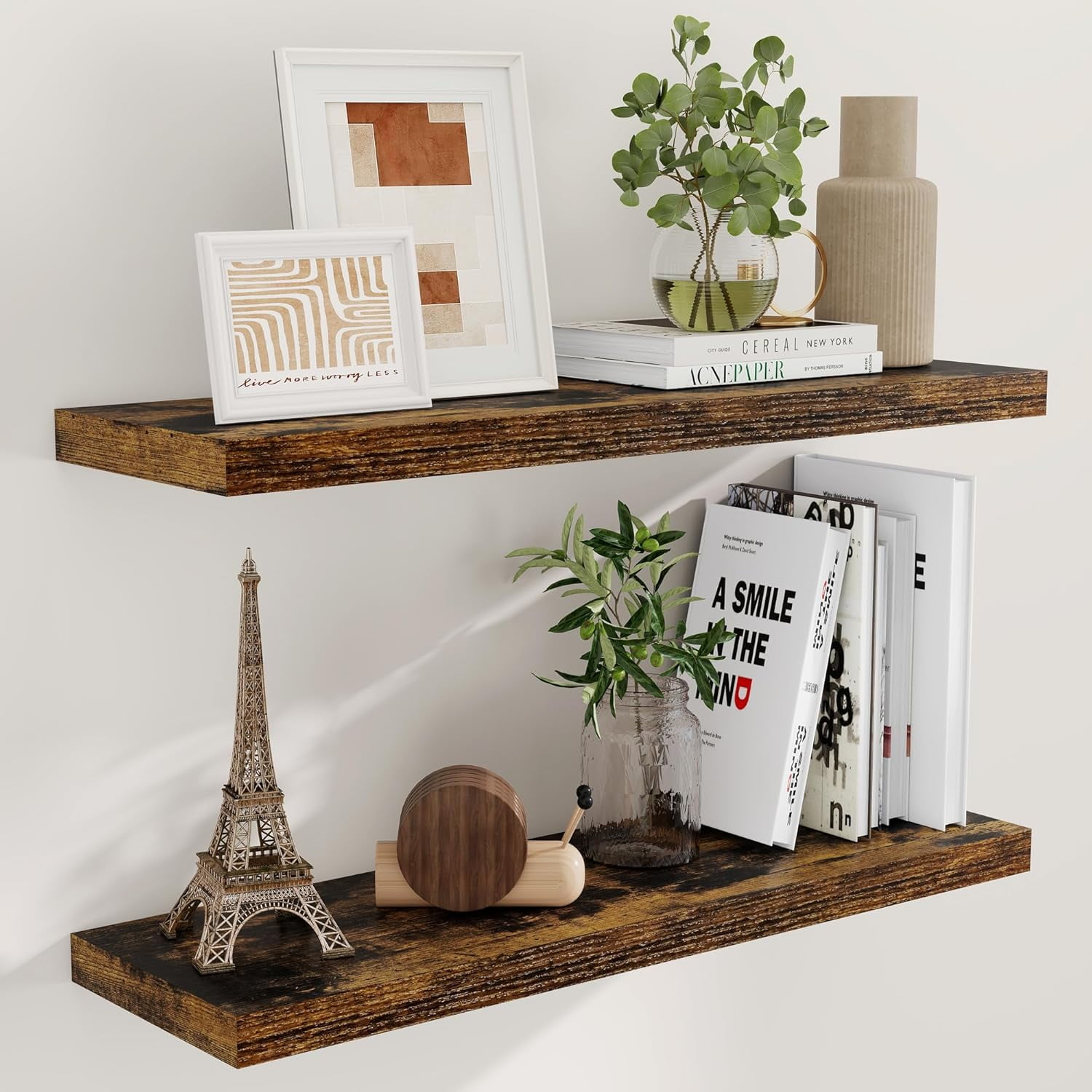 36"x9.3" Floating Shelves, 9.3 Inch Deep Floating Shelf, Rustic Wall ...