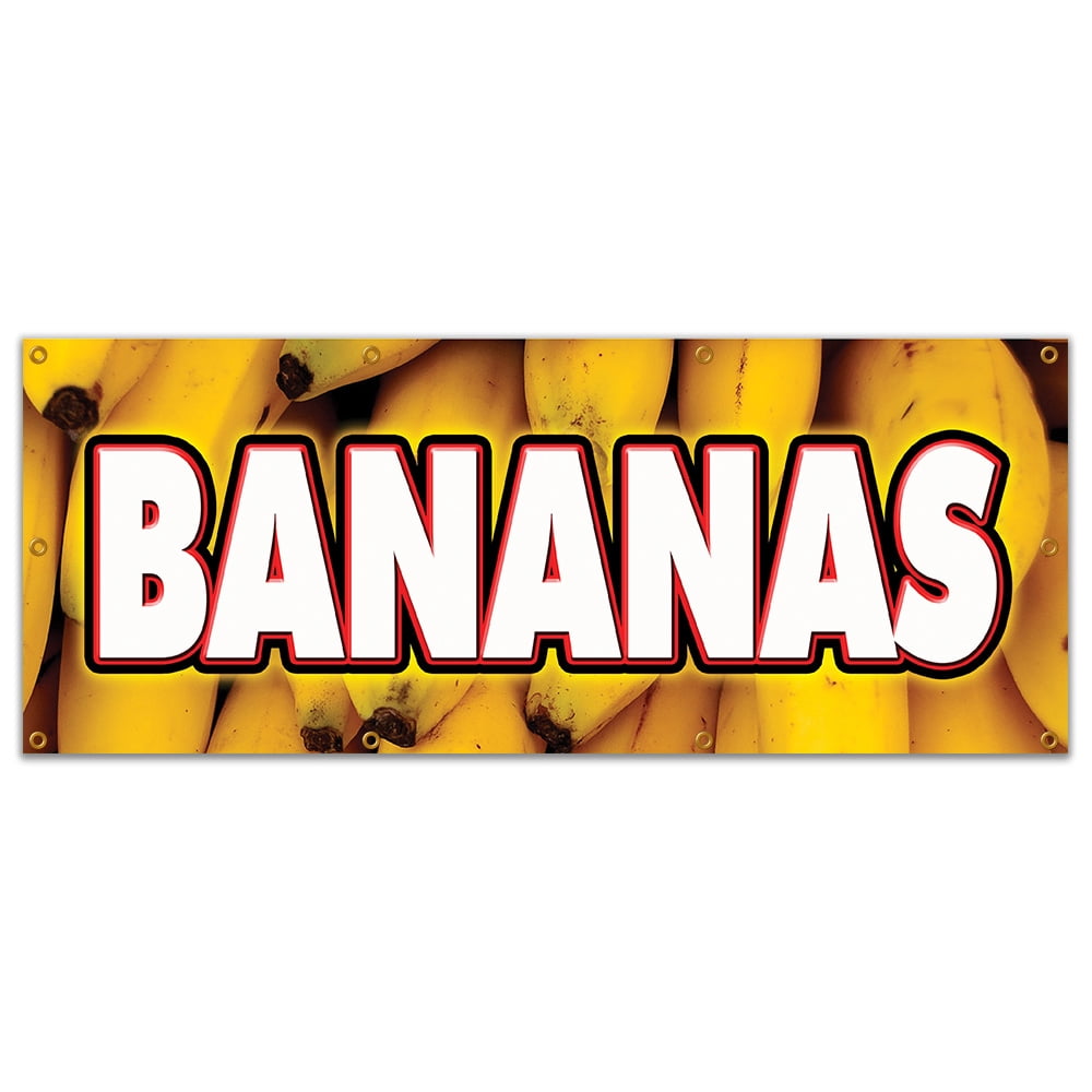 36"x96" BANANAS BANNER SIGN tropical fruit yellow produce farmers farm ...