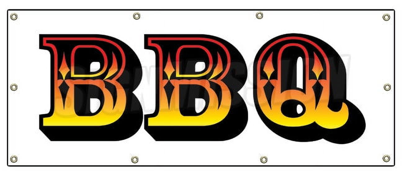 36"x96" BBQ BANNER SIGN barbque bbq smoker signs ribs chicken pork beef ...