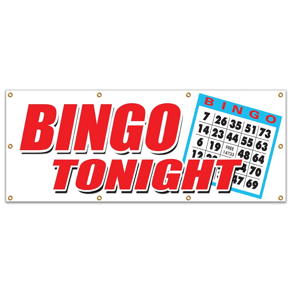 36"x96" BINGO TONIGHT BANNER SIGN public welcome free cards cash play ...