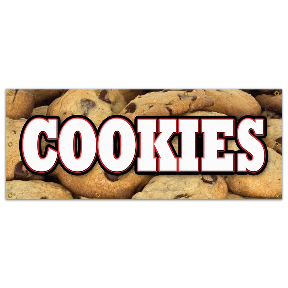 36"x96" COOKIES BANNER SIGN fresh baked homemade chocolate chip oatmeal ...