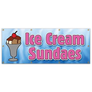 SignMission B-96 Ice Cream Ice Cold19 96 in. Ice Cream Ice Cold Banner ...