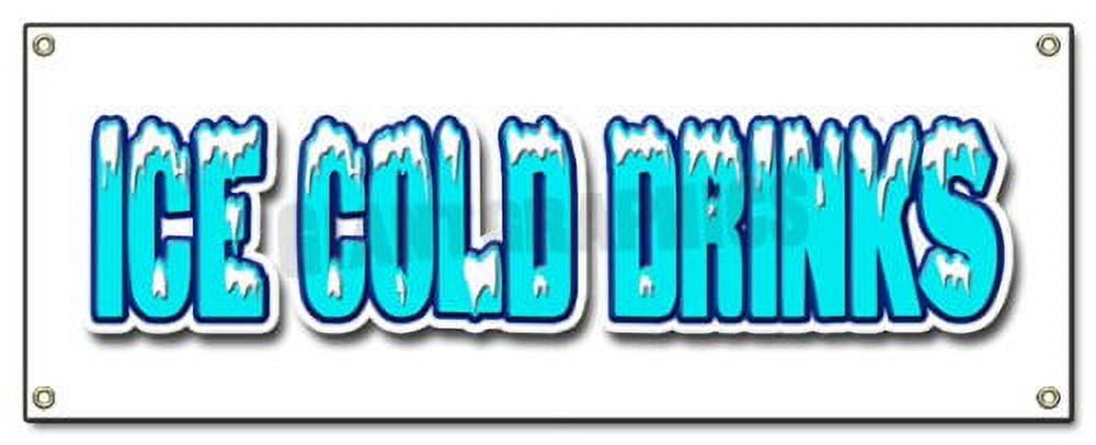 36"x96" ICE Cold Drinks Banner Sign Drink cart Stand Beer Signs cola ...