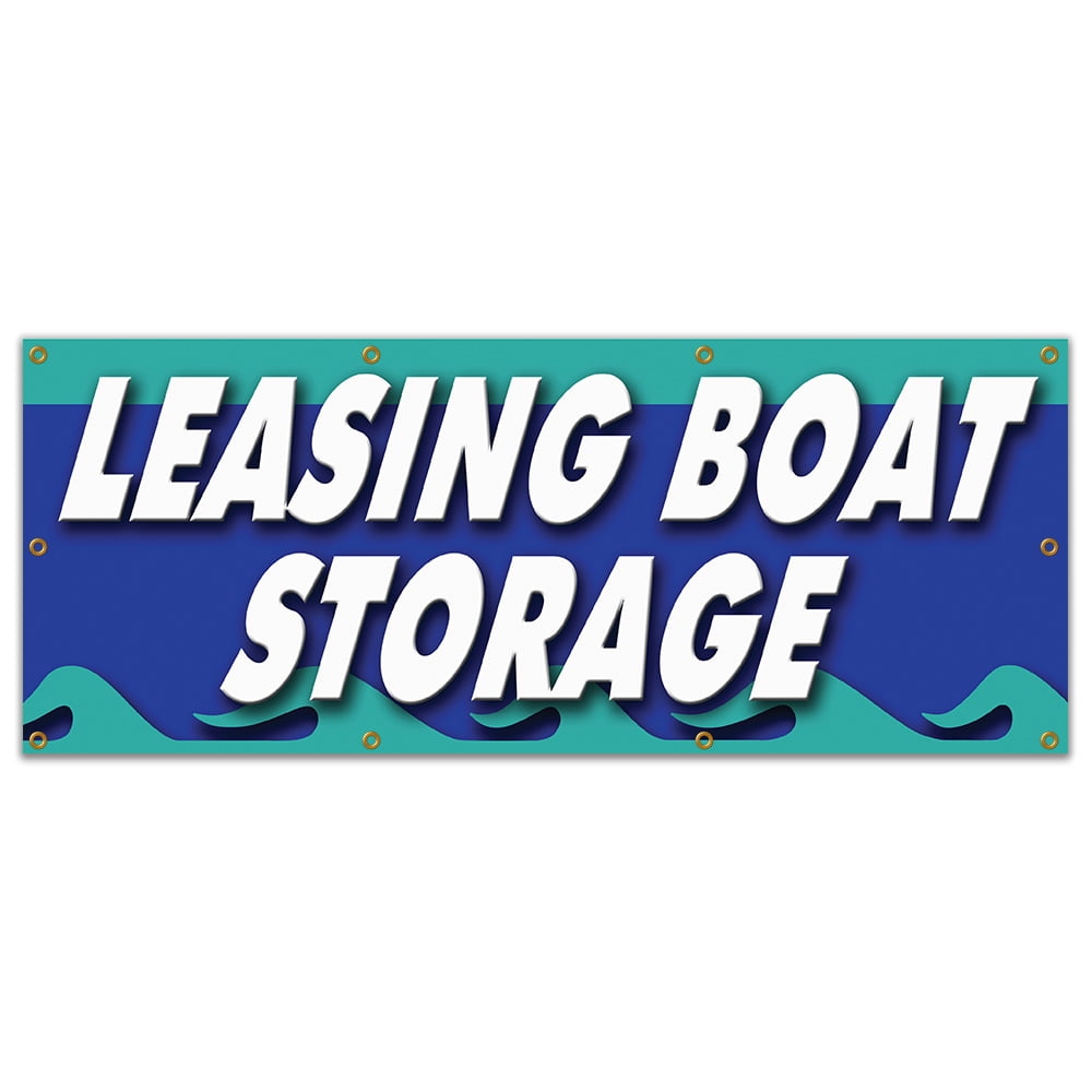 36"x96" LEASING BOAT STORAGE BANNER SIGN boatyard marina marine repair ...