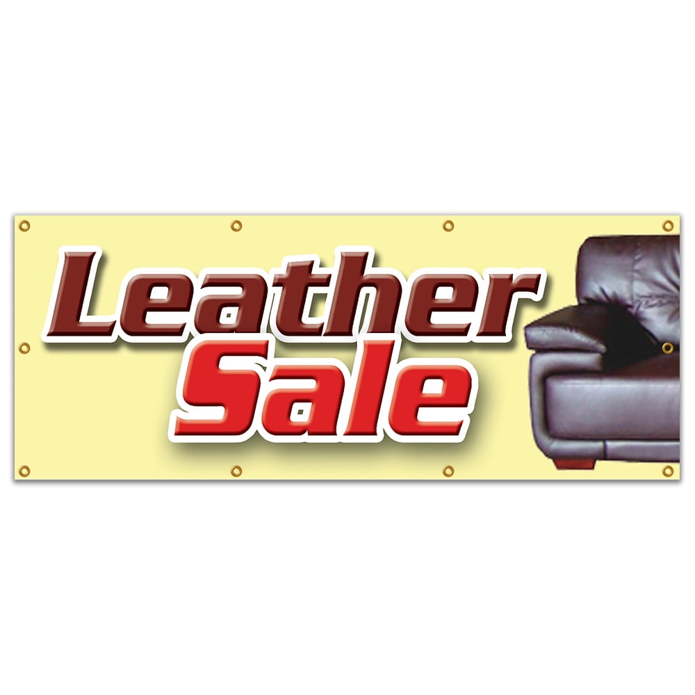 36"x96" LEATHER SALE BANNER SIGN sofa couch signs chair recliner ...
