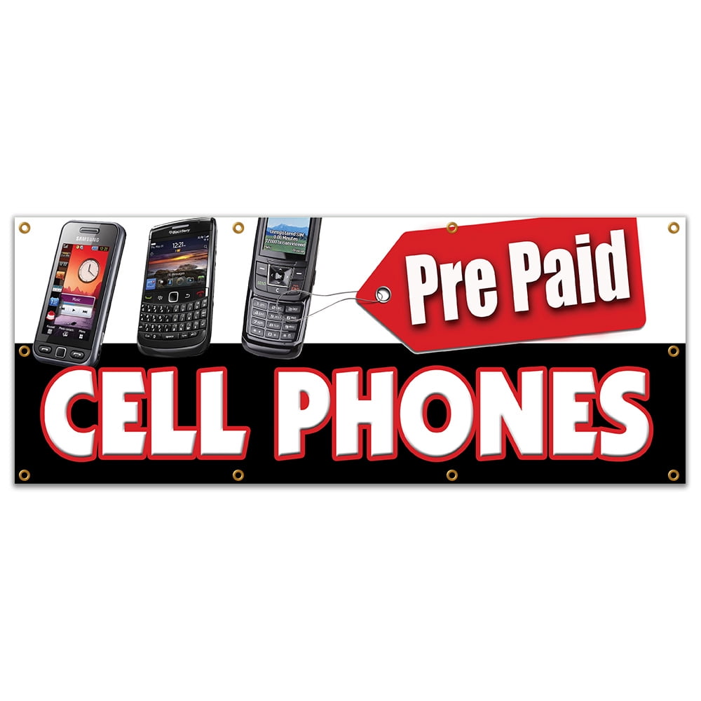 36"x96" PREPAID CELL PHONES BANNER SIGN calling cards disposable long ...