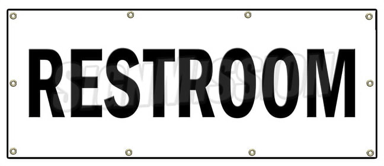 36"x96" RESTROOM BANNER SIGN john stall water closet ladies room ...