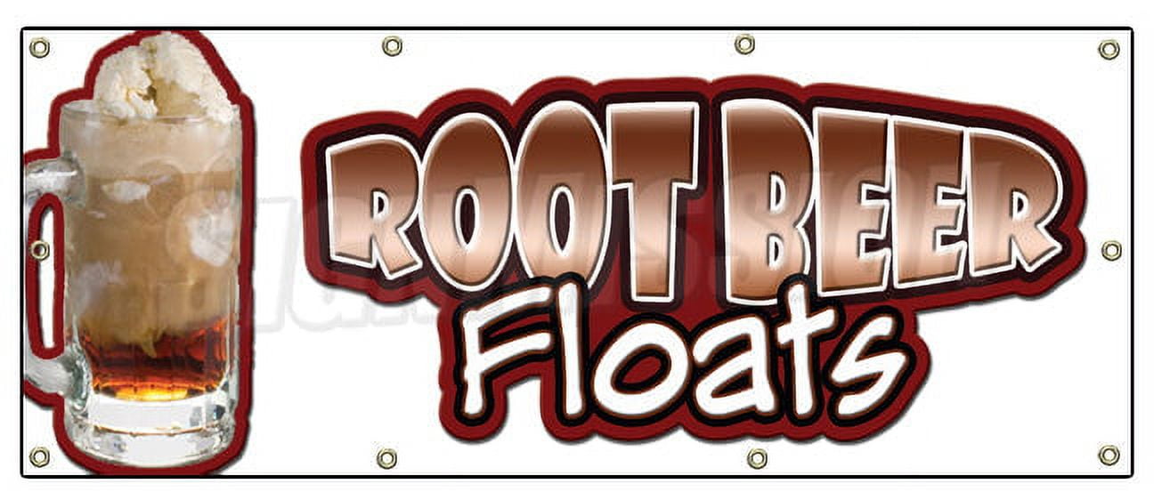 36"x96" ROOT BEER FLOATS BANNER SIGN rootbeer float mug signs cold ...