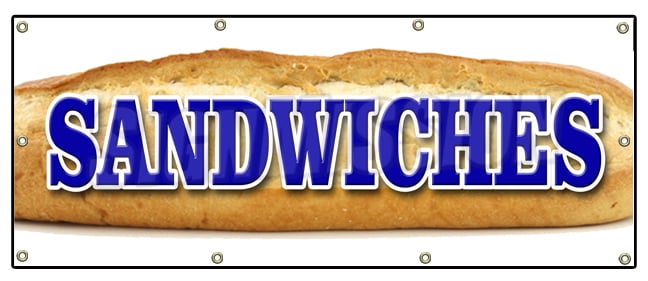 36"x96" SANDWICHES BANNER SIGN bread restaurant deli coldcuts meats ...