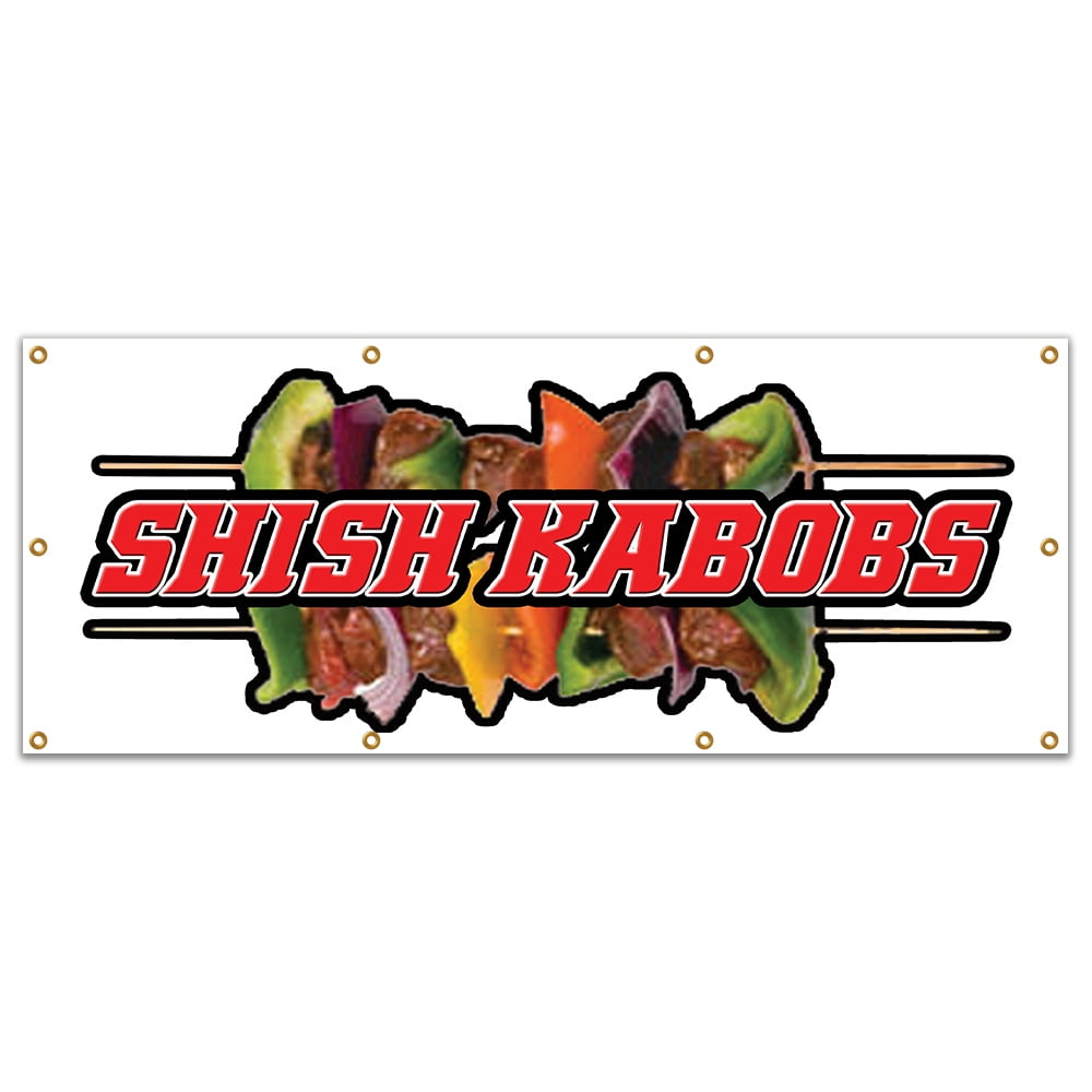 36"x96" SHISH KABOBS BANNER SIGN kebab middle east eastern falafel lamb ...
