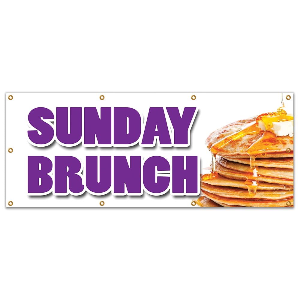 36"x96" SUNDAY BRUNCH BANNER SIGN breakfast lunch champagne buffet egg ...