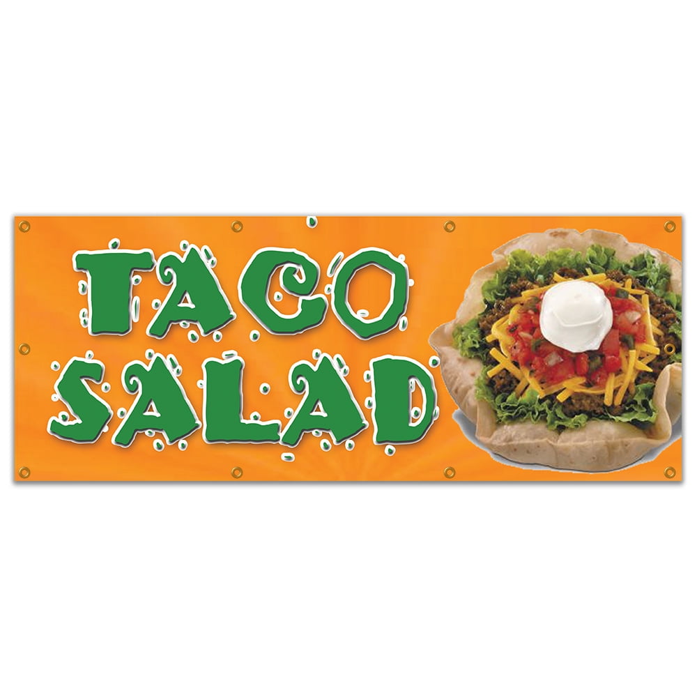 36"x96" TACO SALAD BANNER SIGN mexican food restaurant sign tex mex ...