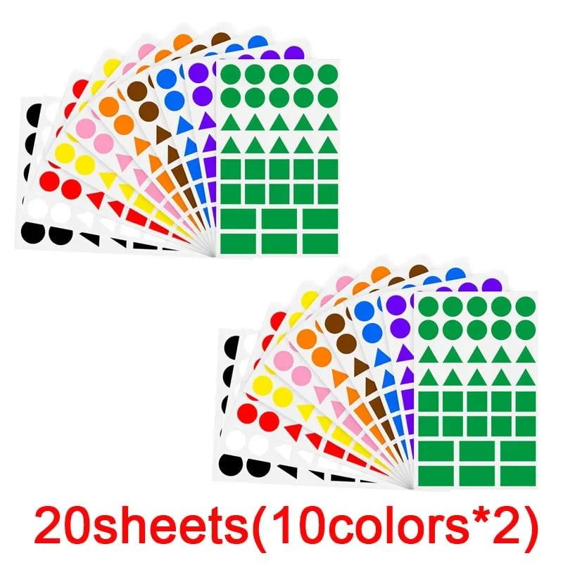 360-1080pcs Colored Triangles Rectangular Dot Stickers for Kids Student ...