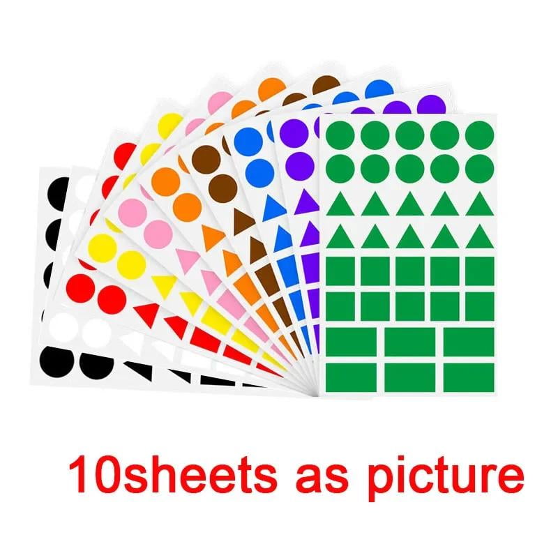 360-1080pcs Colored Triangles Rectangular Dot Stickers for Kids Student ...