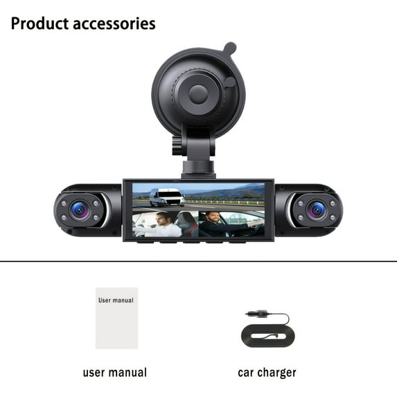 360° 4-Channel 1080P Dash Cam - Front Rear Left Right Night Vision 24H ...