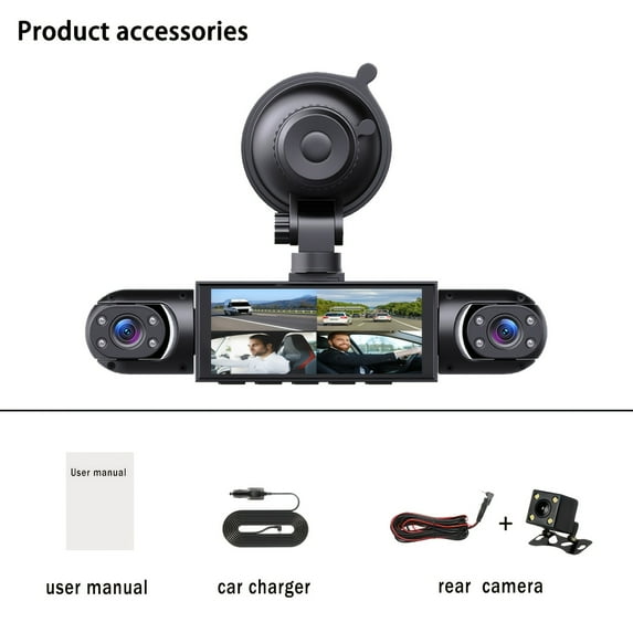 360° 4-Channel 1080P Dash Cam - Front Rear Left Right Night Vision 24H ...