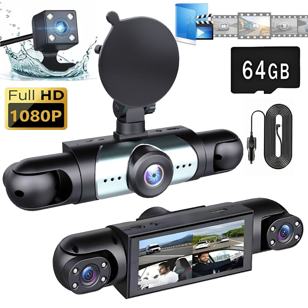 360° 4 Channel 1080P HD Car Dash Cam Front and Rear Inside Left Right ...