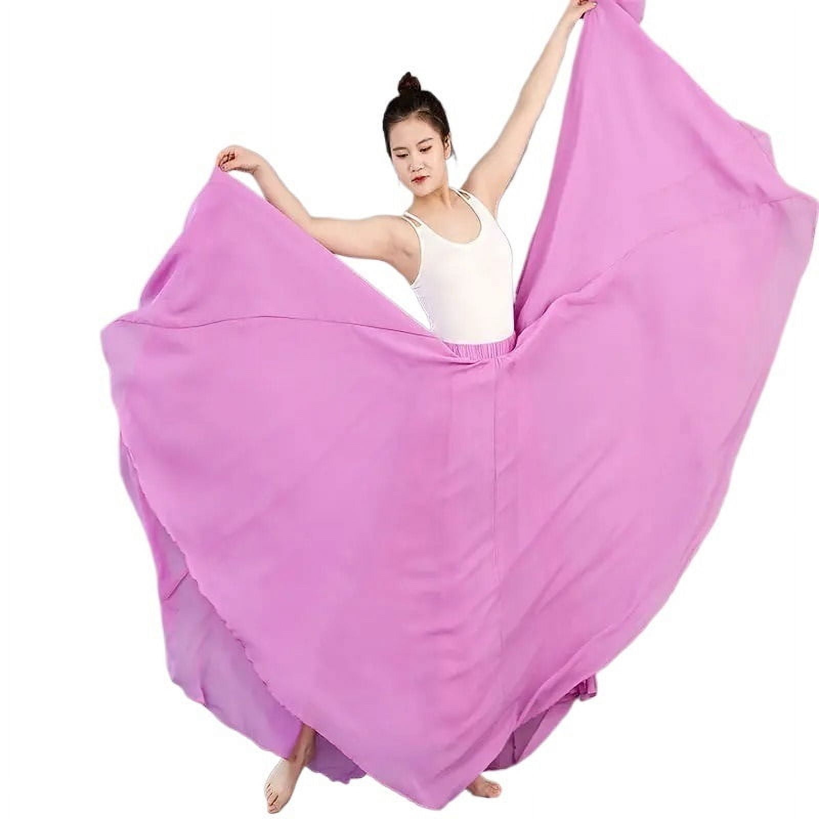 360/540/720 Degree Chiffon Skirt Ballet Belly Dance Women Gypsy Long ...