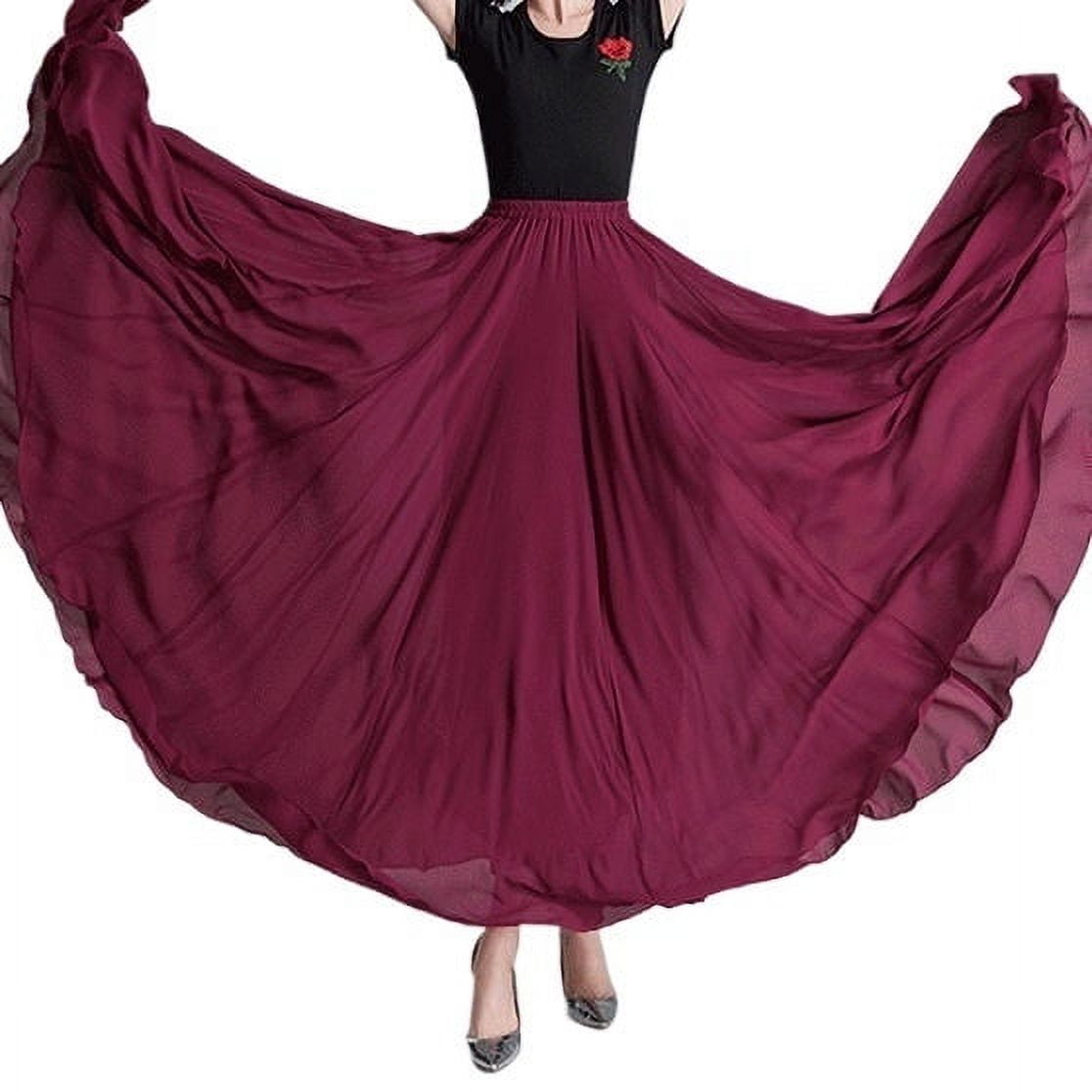 360/540/720 Degree Chiffon Skirt Ballet Belly Dance Women Gypsy Long ...
