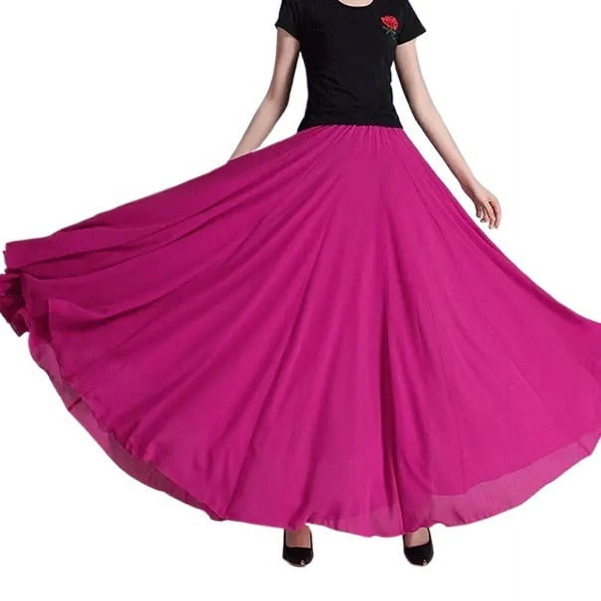360/540/720 Degree Chiffon Skirt Ballet Belly Dance Women Gypsy Long ...