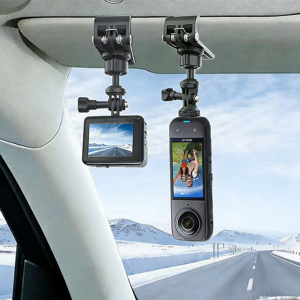 360° Adjustable Car Sun Visor Mount for DJI Osmo Pocket 3 Action 5 pro ...