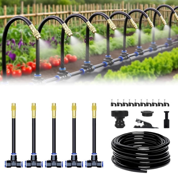360° Adjustable Drip Irrigation System - 17FT Garden Watering System ...