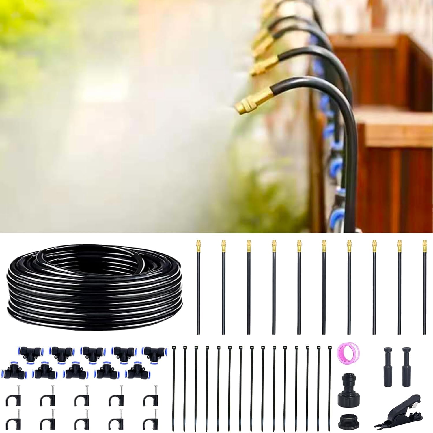 360° Adjustable Drip Irrigation System - 20FT Garden Watering System ...