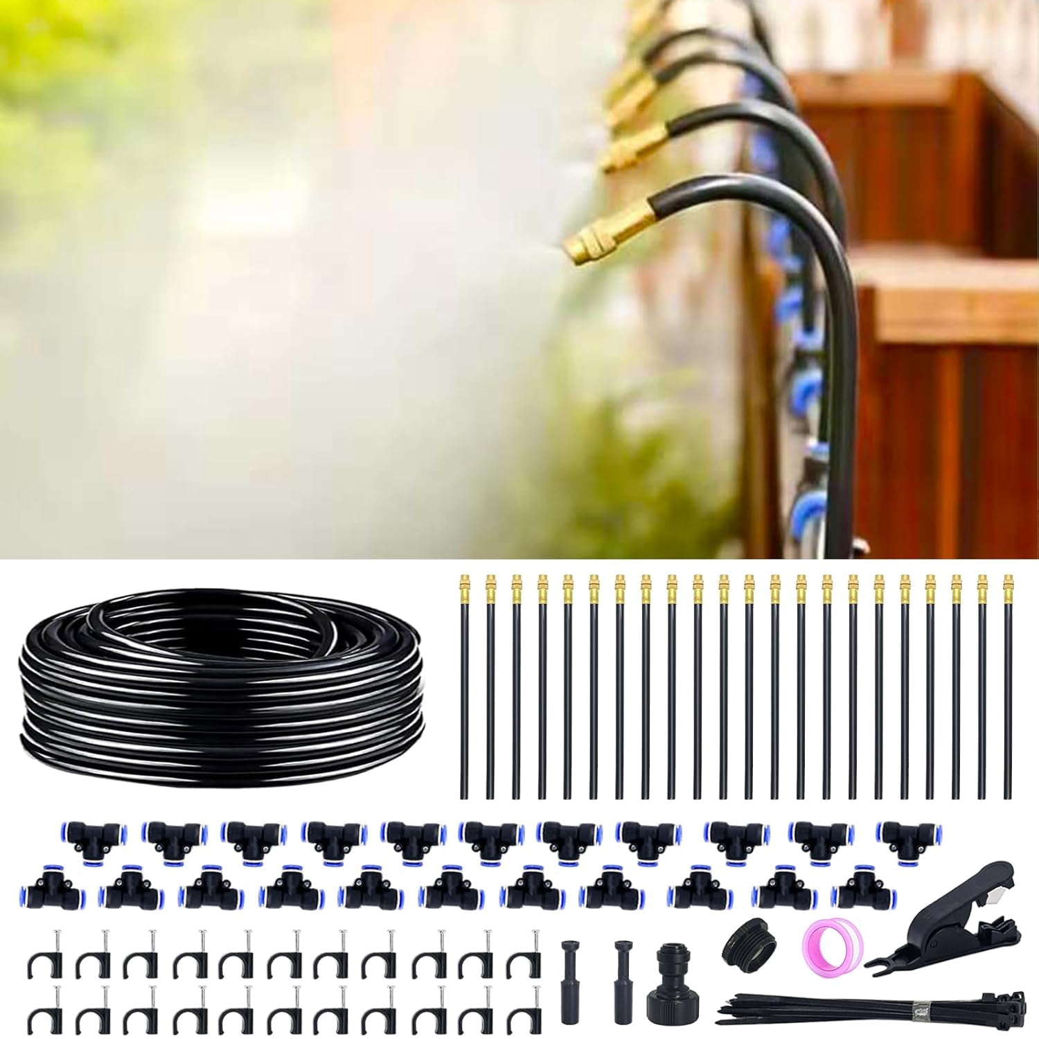 360° Adjustable Drip Irrigation System - 50FT Garden Watering System ...