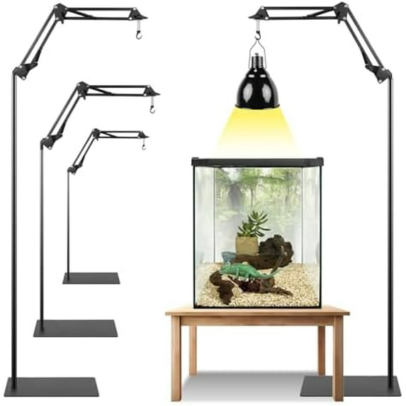 360° Adjustable Reptile Lamp Stand | Heavy Duty Metal Heat Lamp Holder ...
