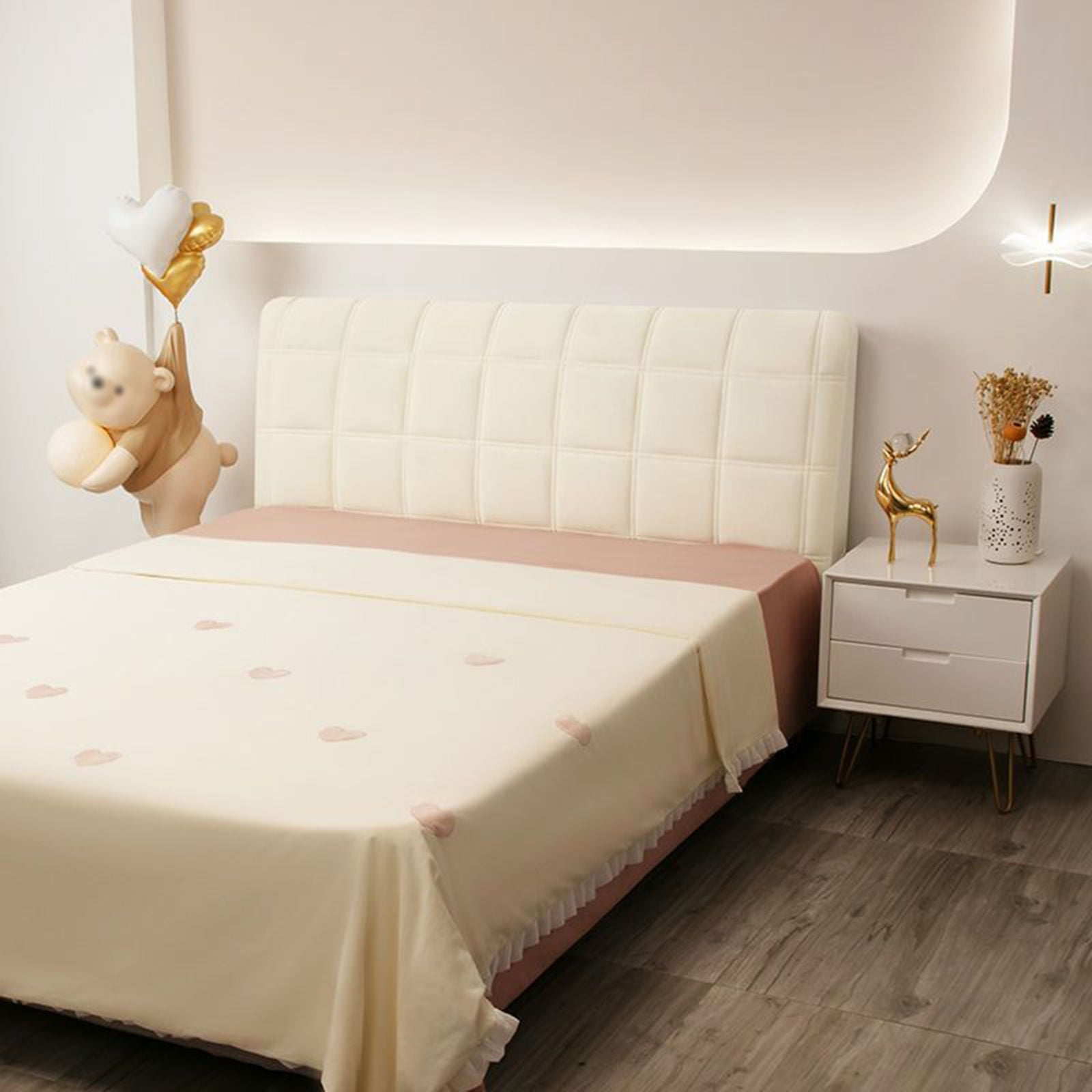 360° All-inclusive Quilted Headboard Cover Anti-collision Thicken ...