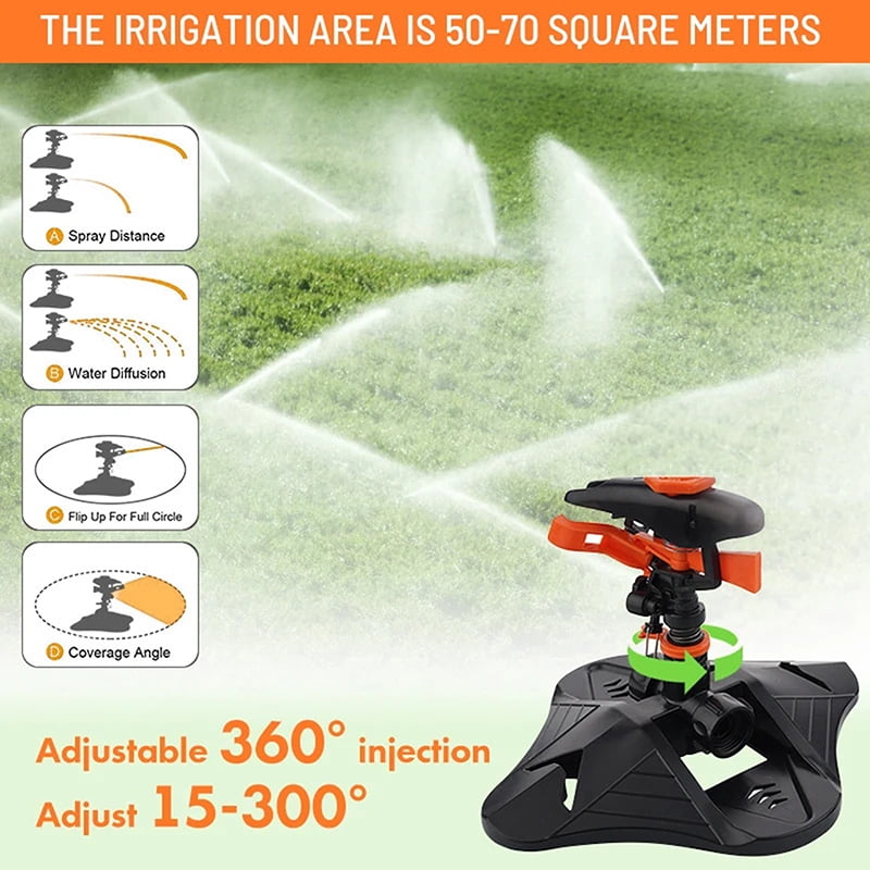 360° Automatic Rotating Garden Irrigation Water Sprinklers Adjustable ...