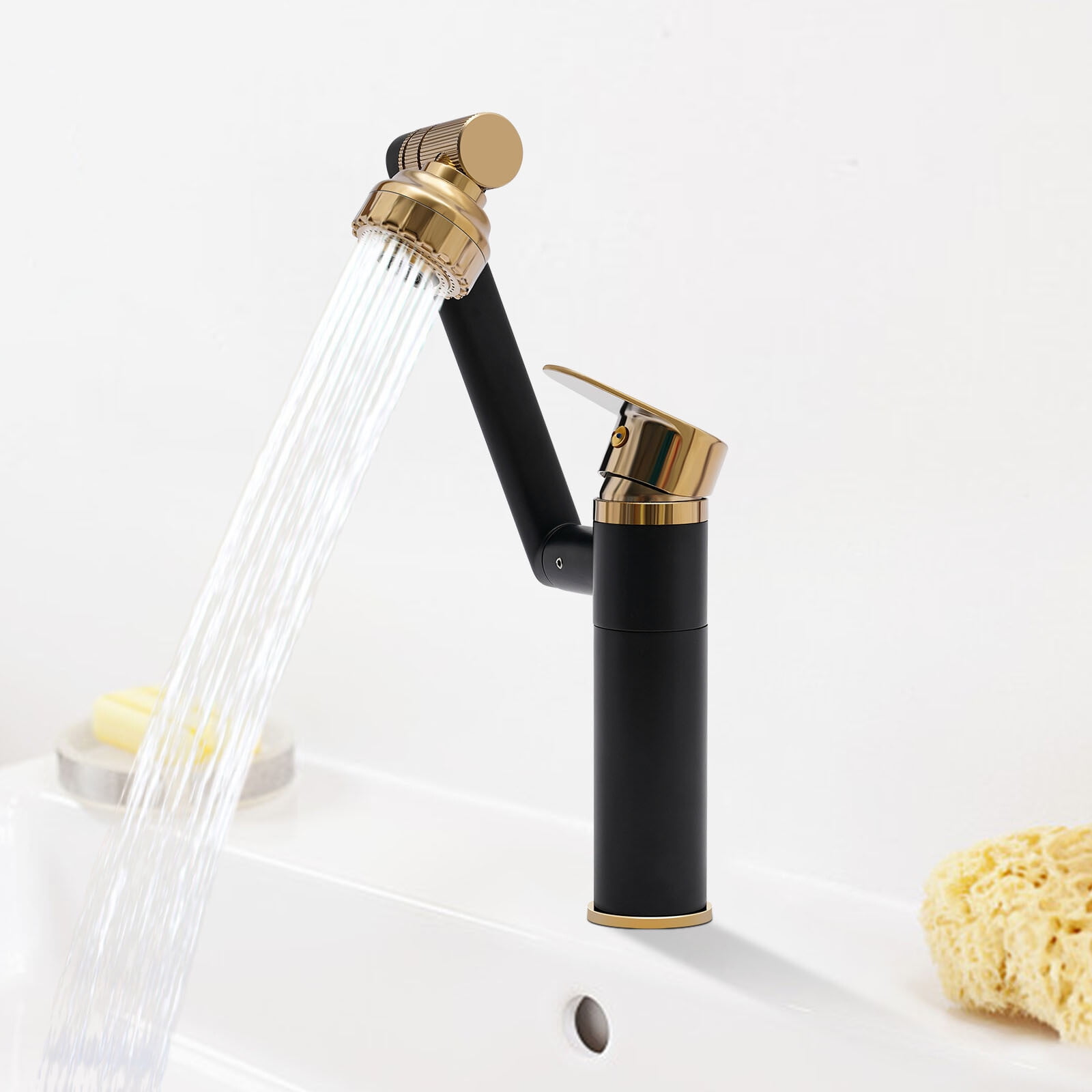 360 Bathroom Sink Faucet Single Handle Waterfall Vanity Basin Mixer 2 ...