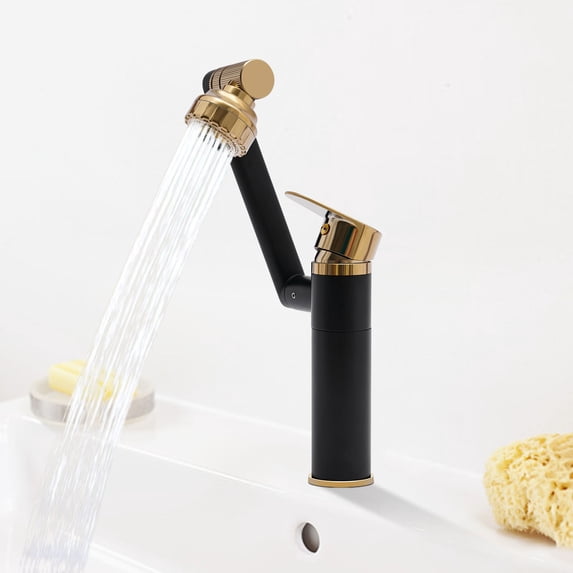 360 Bathroom Sink Faucet Single Handle Waterfall Vanity Basin Mixer 2 ...