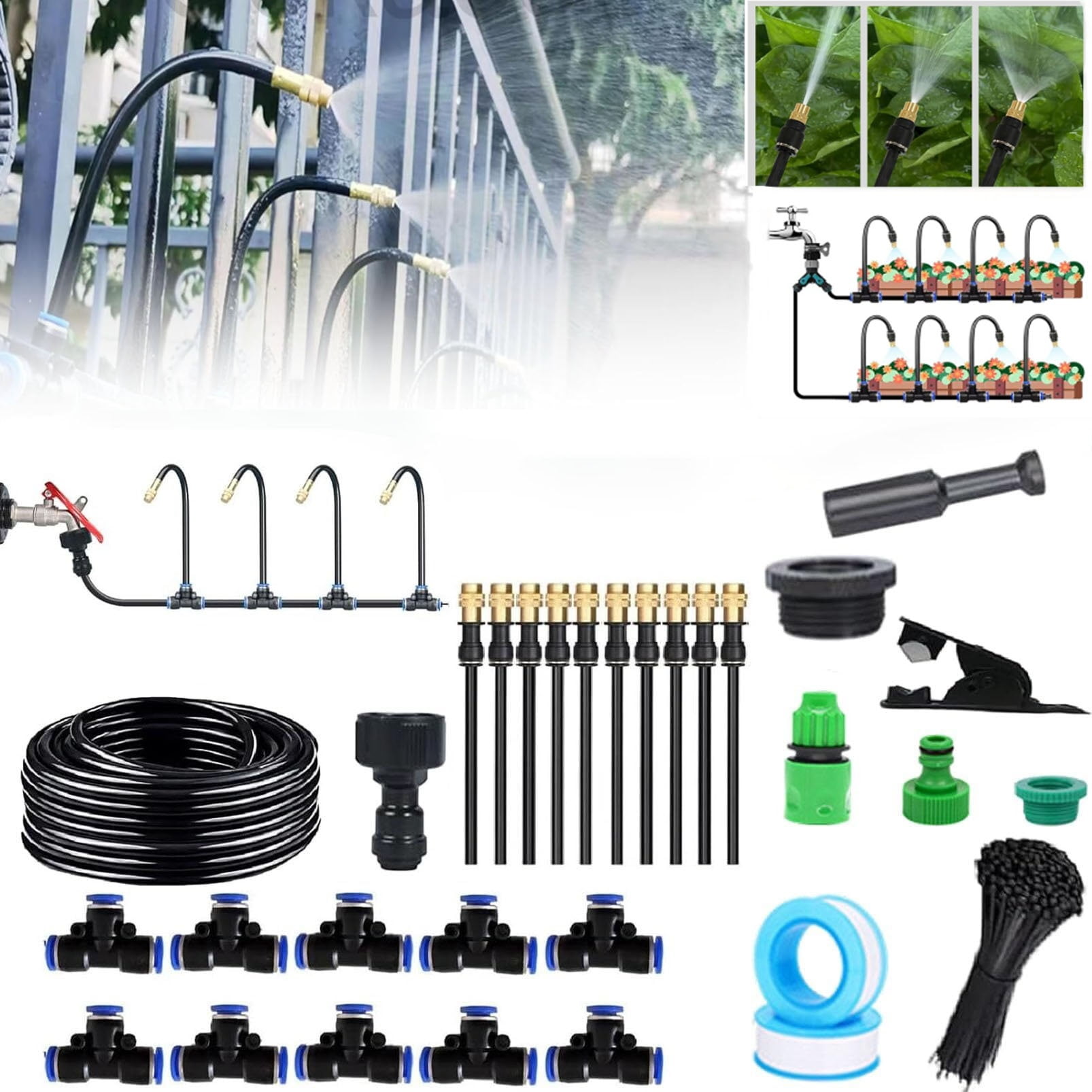 360° Bendable Drip Irrigation Kit Automatic Garden Watering System with ...