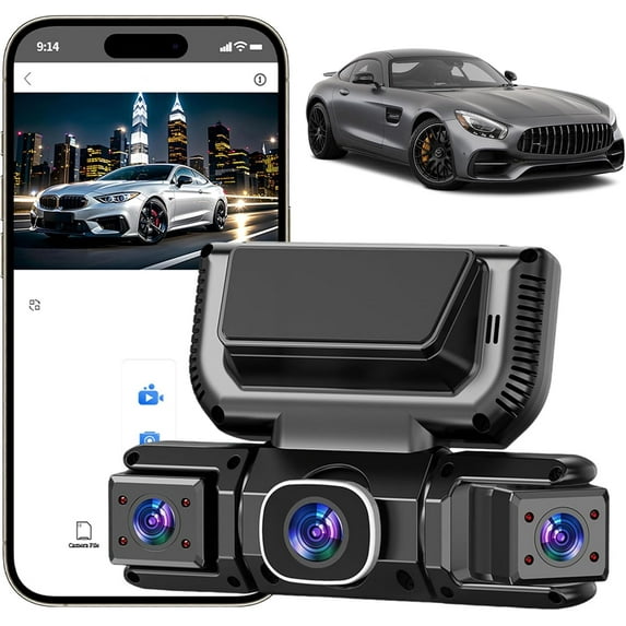 360° Car DVR WiFi 4 Channels Dash Cam Video Recorder, 1080P FHD Front ...