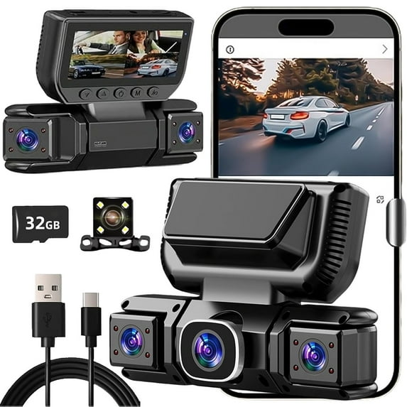 360° Car Dvr Wifi 4 Channels Dash Cam Video Recorder, 1080p Fhd Car ...